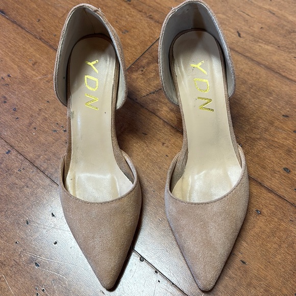 YDN | Shoes | 2 Inch Nude Suede Heels Size 5 Ydn | Poshmark